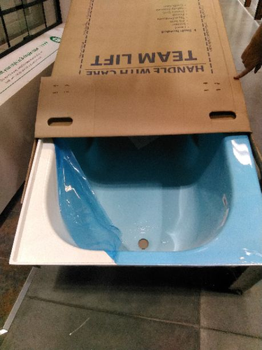 Lyons 60" W x 32" D x 19" H Biscuit Bathtub With Left Drain at Menards®