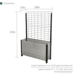 EverBloom Deep Trough Planter Grey with Trellis at Menards®