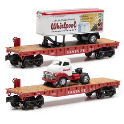 2-Piece 10-1/2" O Gauge Santa Fe Flatcar with 1954 GMC® Whirlpool ...