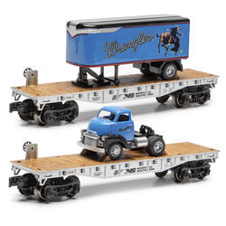 2-Piece 10-1/2" O Gauge Norfolk Southen Flatcar with 1954 GMC® Wrangler ...