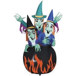 Pumpkin Hollow™ 6'6" Witches in Cauldron Inflatable at Menards®