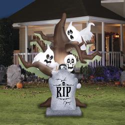 Pumpkin Hollow™ 8' LED Haunted Tombstone Halloween Inflatable at Menards®