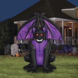 Pumpkin Hollow™ 8'11" Lighted Guarding Gargoyle Halloween Inflatable at ...