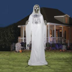 Pumpkin Hollow™ 12' LED Animated Skeleton Ghoul Wearing Shroud ...