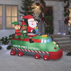 Enchanted Forest® 5'9" Santa and Elves Scene Inflatable at Menards®