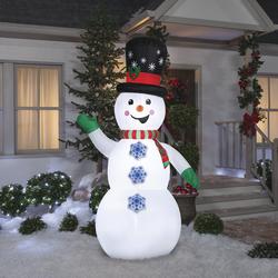 Enchanted Forest® 8'4" LED Animated Snowman with Spinning Snowflake ...