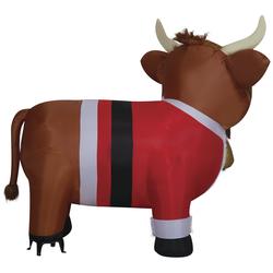 Enchanted Forest® 6'6" LED Fuzzy Plush Highlander Cow in Santa Jacket ...