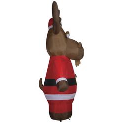 Enchanted Forest® 9'6" LED Moose in Santa Suit Inflatable at Menards®