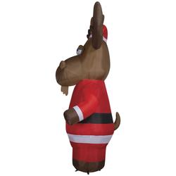Enchanted Forest® 9'6" LED Moose in Santa Suit Inflatable at Menards®