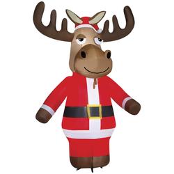 Enchanted Forest® 9'6" LED Moose in Santa Suit Inflatable at Menards®