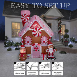 Enchanted Forest® 8'5" LED Animated Gingerbread House Christmas ...