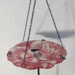 Enchanted Garden® 11" Flamingo Glass Convertible Birdbath at Menards®