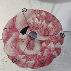 Enchanted Garden® 11" Flamingo Glass Convertible Birdbath at Menards®