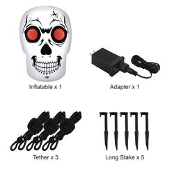 Pumpkin Hollow™ 5' LED Infinity Mirror Skull Halloween Inflatable at ...