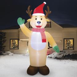 Enchanted Forest® 20' LED Giant Reindeer with Santa Hat Christmas ...