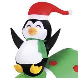 Enchanted Forest® 12' LED Santa on an ATV Towing Tree Christmas ...