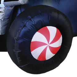 Enchanted Forest® 12' LED Santa on an ATV Towing Tree Christmas ...