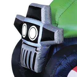 Enchanted Forest® 12' LED Santa on an ATV Towing Tree Christmas ...