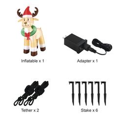 Enchanted Forest® 8' LED Reindeer with Wreath Christmas Inflatable at ...