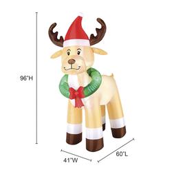 Enchanted Forest® 8' LED Reindeer with Wreath Christmas Inflatable at ...