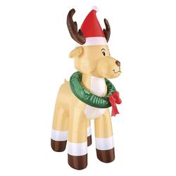 Enchanted Forest® 8' LED Reindeer with Wreath Christmas Inflatable at ...