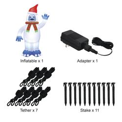 Enchanted Forest® 20' LED Giant Yeti with Santa Hat Christmas ...