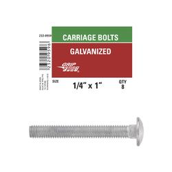 Grip Fast® 1/4"-20 x 1" Hot-Dipped Galvanized Grade 2 Carriage Bolts ...