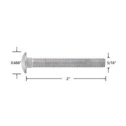 Grip Fast® 5/16"-18 x 2" Hot-Dipped Galvanized Grade 2 Carriage Bolts ...