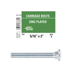 Grip Fast® 5/16"-18 x 2" Zinc Grade 2 Carriage Bolts - 4 Count at Menards®