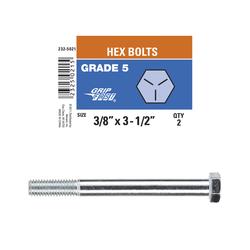 Grip Fast® 3/8"-16 x 3-1/2" Zinc Grade 5 Hex Bolt - 2 Count at Menards®
