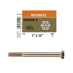 Grip Fast® 1"-8 x 12" Zinc Grade 8 Hex Bolt - 1 Count at Menards®