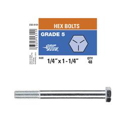 Grip Fast® 1/4"-20 x 1-1/4" Zinc Grade 5 Hex Bolt - 48 Count at Menards®