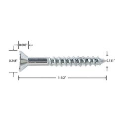 Grip Fast® #6 x 1-1/2" Phillips Drive Zinc Flat Head Wood Screw - 100 ...