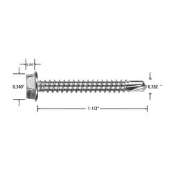 Grip Fast® #10 x 1-1/2" Stainless Steel Hex Head Self-Drilling Screw ...