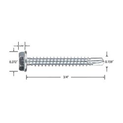 Grip Fast® #8 X 3/4" Zinc Hex Washer Self-Drilling Screw - 10 Count at ...
