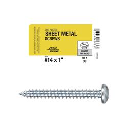 Grip Fast® #14 x 1" Combo Drive Zinc Pan Head Sheet Metal Screw - 30 ...