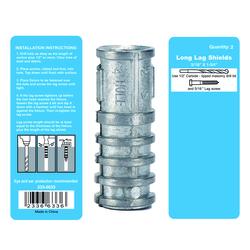 Grip Fast® 5/16" x 1-3/4" Zinc Long Lag Shield - 2 Count at Menards®