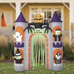 Pumpkin Hollow™ 10' Tower Arch with Halloween Characters Inflatable at ...