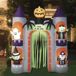 Pumpkin Hollow™ 10' Tower Arch with Halloween Characters Inflatable at ...