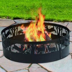 Backyard Creations® 36" Whitetail Deer Steel Fire Ring at Menards®