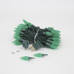 Enchanted Forest® 70-Light Green Faceted C6 Christmas String Light Set ...