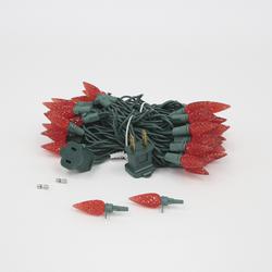 Enchanted Forest® 70-Light Red Faceted C6 Christmas String Light Set at ...