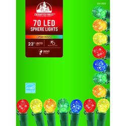 Enchanted Forest® 70-Light Multicolor Faceted Sphere Christmas String ...