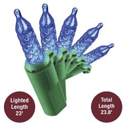 Enchanted Forest® 70-Light Blue Faceted Mini Christmas String Light Set ...