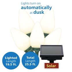 Philips 40-Light Solar Warm White Ceramic C9 Christmas String Light Set ...