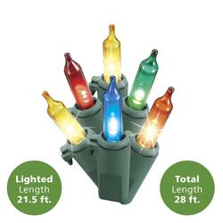 Philips 75-Light Dazzle Multicolor Smooth Mini Christmas String Light ...