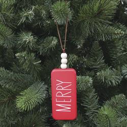 Enchanted Forest® 5.9" Red Merry Metal Tag Ornament at Menards®