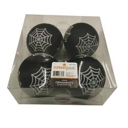 Pumpkin Hollow™ 100mm Black Halloween Ornaments - 4 Pack at Menards®