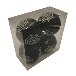 Pumpkin Hollow™ 100mm Black Halloween Ornaments - 4 Pack at Menards®