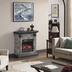 ChimneyFree® Yukon 40" Castle Rock Flagstone Gray Electric Fireplace ...